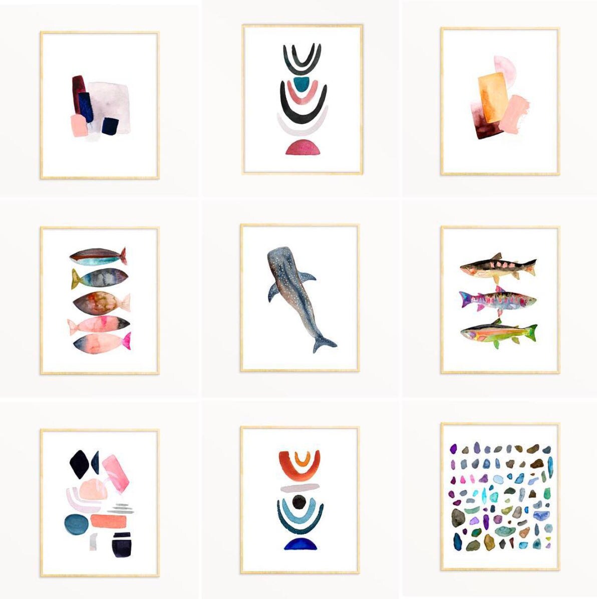 Colorful Fish Art Print. Watercolor Fish. Abstract Fish Print. | Etsy