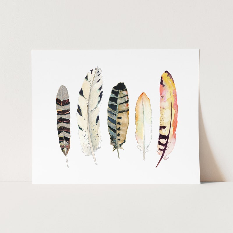 Feather Prints Wall Art - Etsy