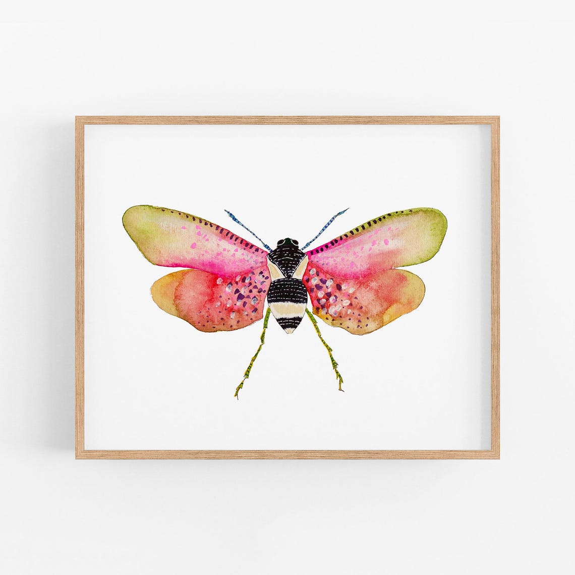Watercolor Planthopper Art. Print. Cute Insect Art. Watercolor Bug Art ...