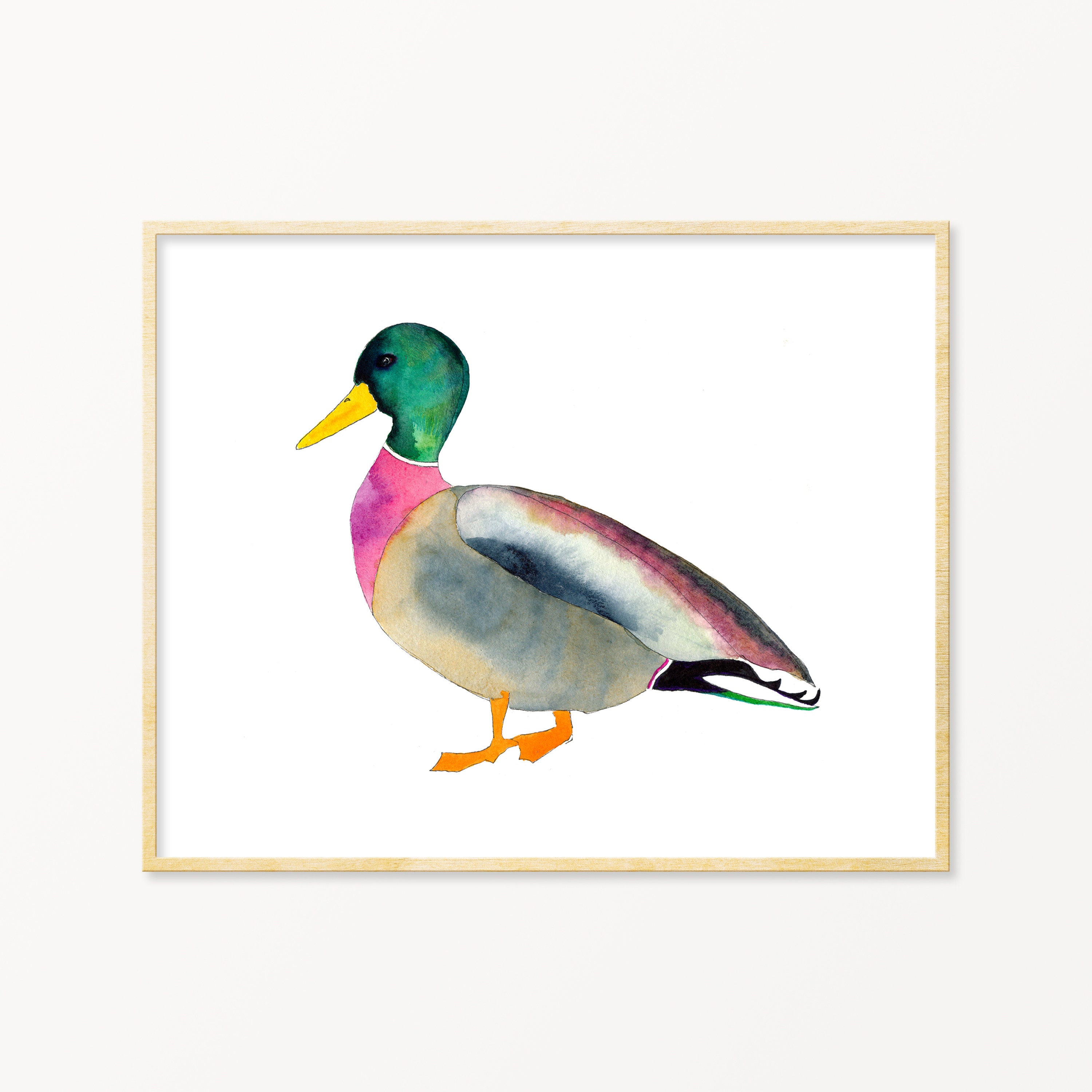 Art & Collectibles Duck Painting Gallery Wall Art Mixed Painting etna ...