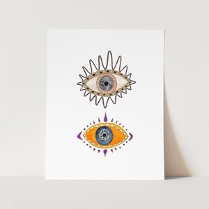 Evil Eye Art Print. Tribal Gypsy Girl Art Print. Boho Decor. Watercolor ...