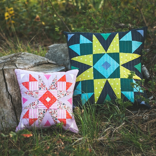 Shattered Star Lumbar Quilted Pillow Pattern Modern Beginner - Etsy