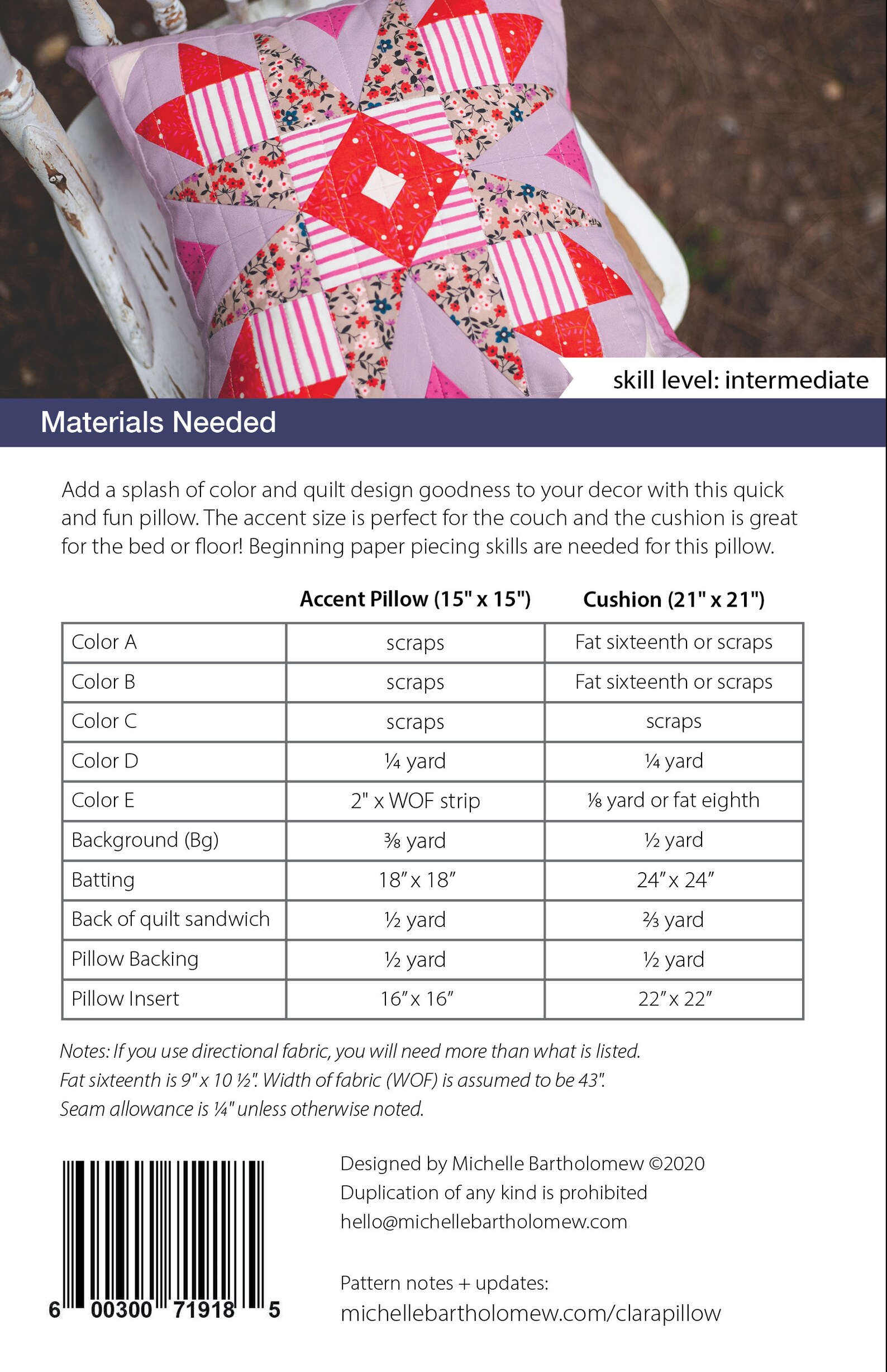 Clara Quilted Pillow Pattern PDF - Etsy