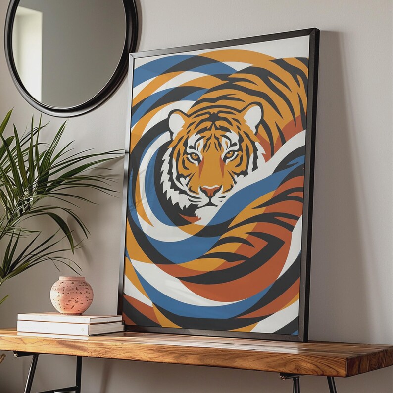 Colourful Abstract Tiger Wall Art Modern Print Animal Decor - Etsy