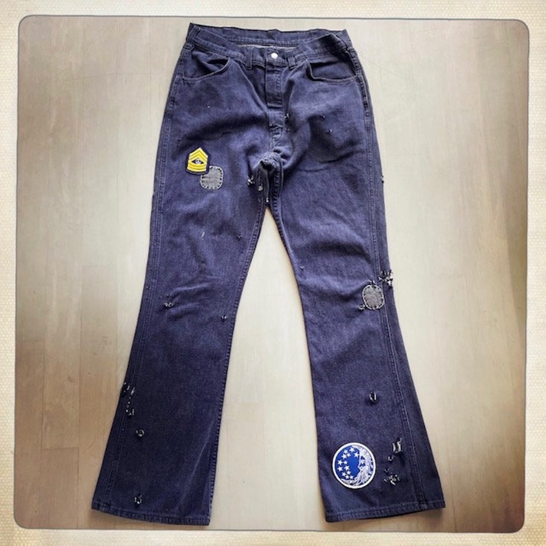 TRIPPY! - Super 70s Patched Distressed Hippie Boho Man on the Moon ...