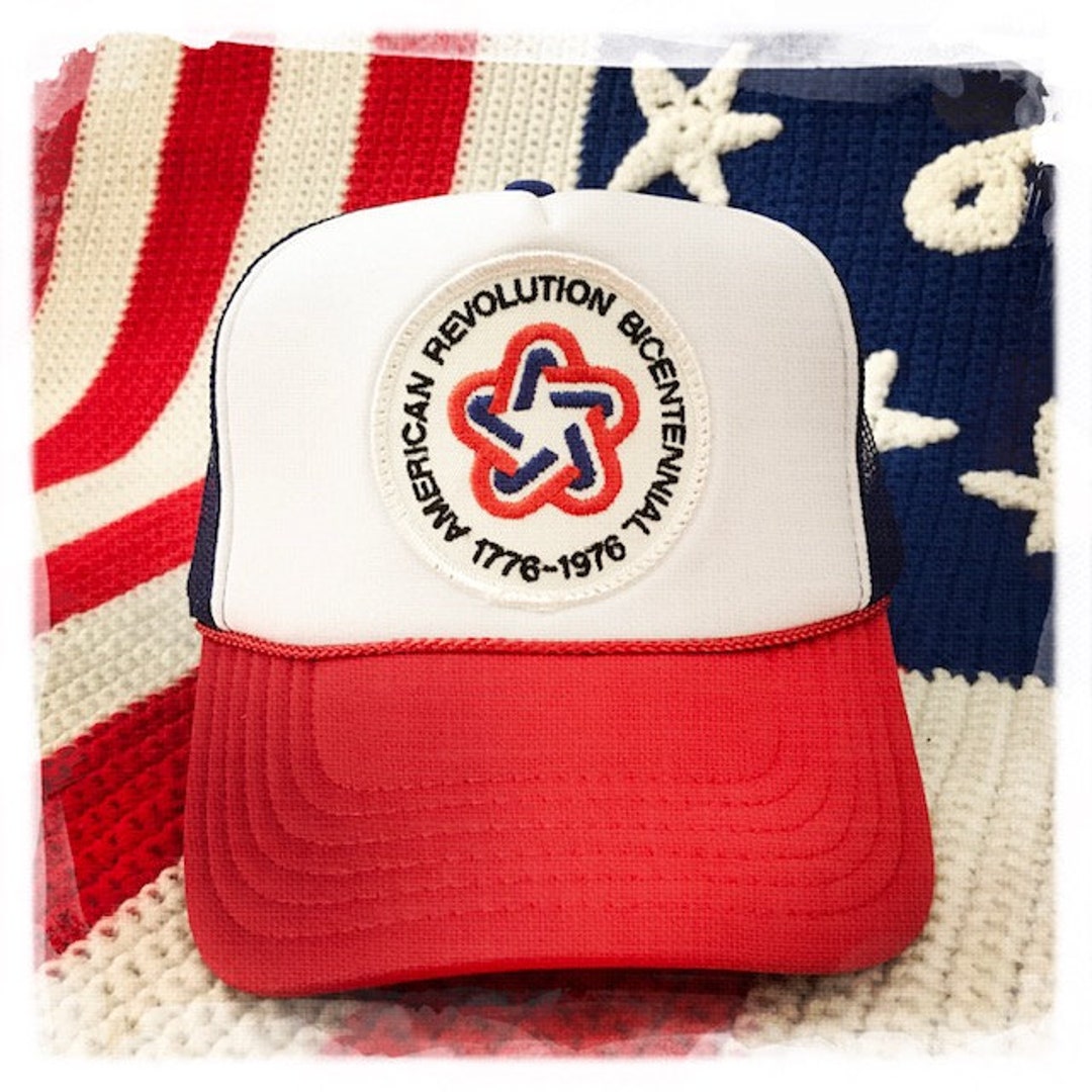 BICENTENNIAL American Revolution 1776-1976 Vintage 70s Patch Stitched on Snapback Trucker Cap ...