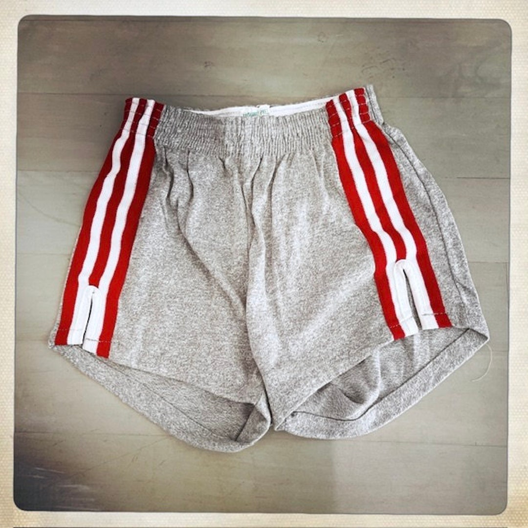 KIDS Vintage 70s NOS Super Cool Grey Striped Gym Shorts – Kids Size XS ...