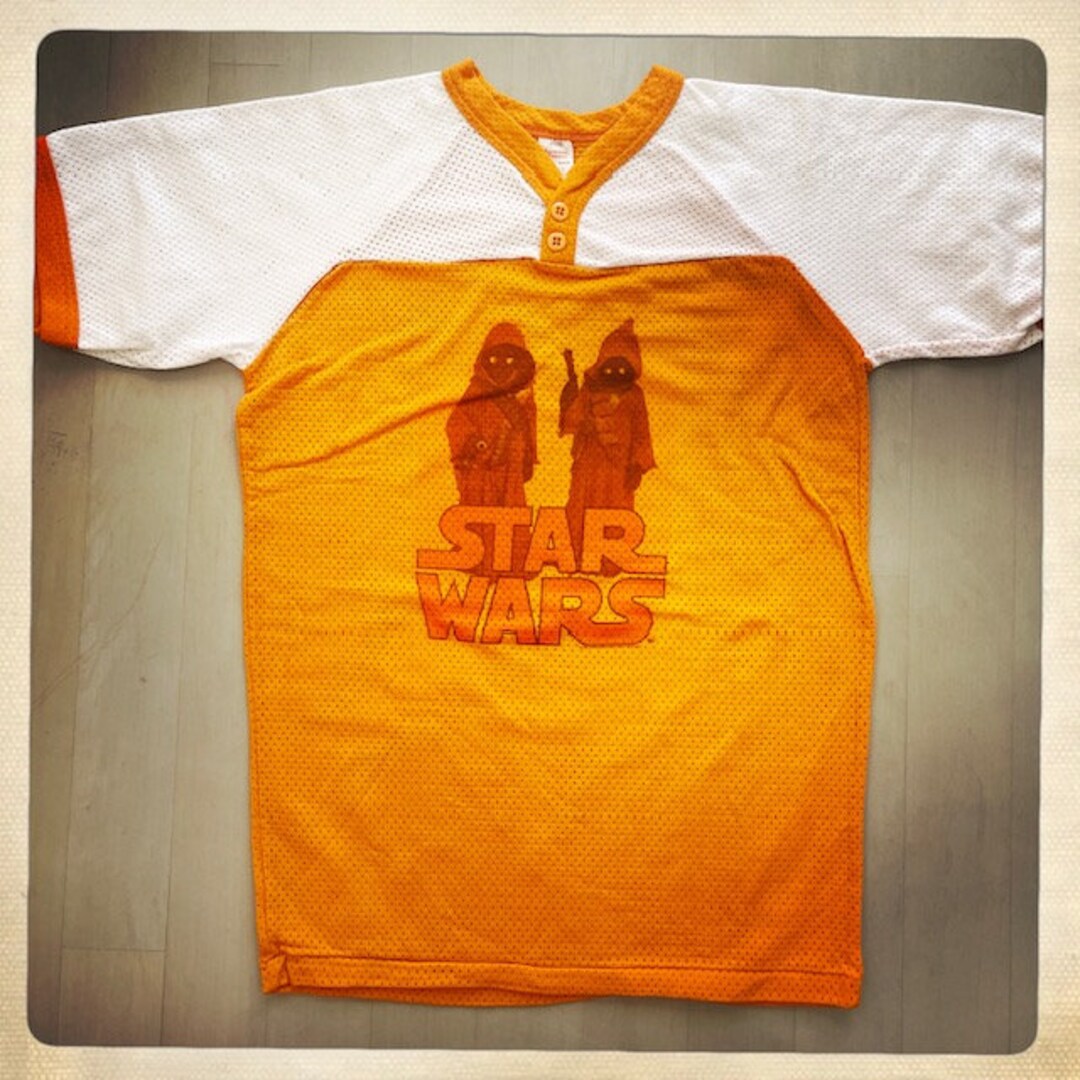 Rare: Vintage 70s STAR WARS Jawas NOS Deadstock Mesh Jersey Ringer T ...