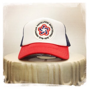BICENTENNIAL American Revolution 1776-1976 Vintage 70s Patch Stitched on Snapback Trucker Cap ...