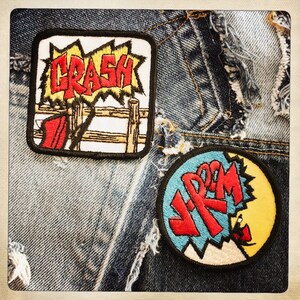 CRASH PATCH – Embroidered Patch Authentic Vintage 60s 70s Denim Hippy ...