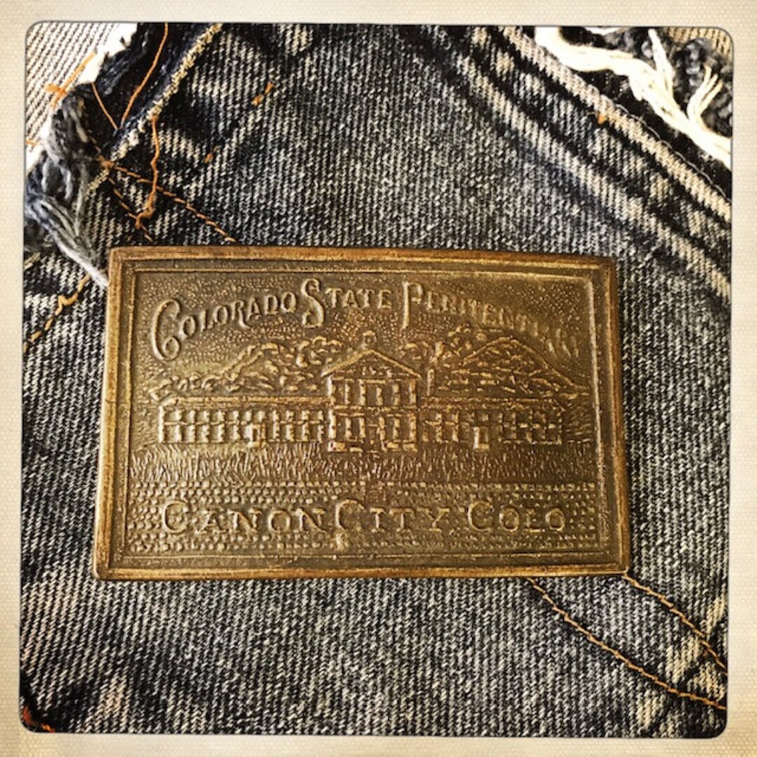 ROCKER Vintage US Buckle COLORODO State Penn Western Rocker Brass Belt ...