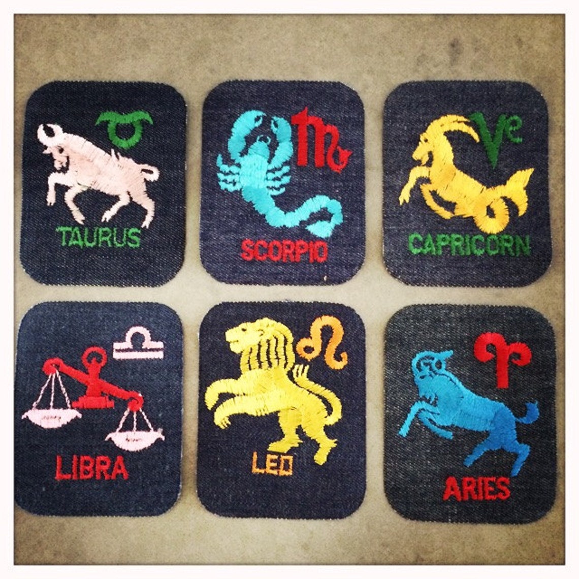 ZODIAC ASTROLOGY Rectangle Patches Authentic Vintage 60s 70s - Etsy