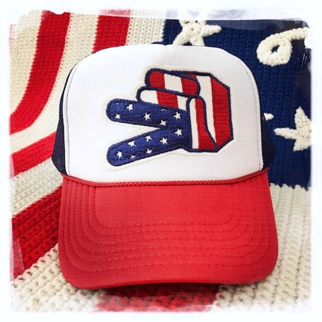 DEUCES American Flag PEACE SIGN Vintage 70s Patch Stitched on Snapback ...