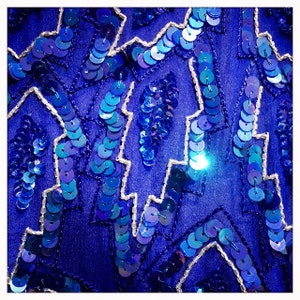 FLASHY Vintage 70s BLUE FLAME Beaded Disco Top Boho Studio 54 - Etsy