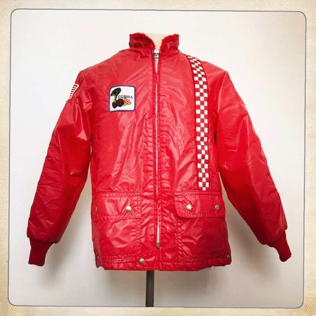 RARE! Vintage Ford COBRA RED Checkerboard Racing Jacket With Vintage ...