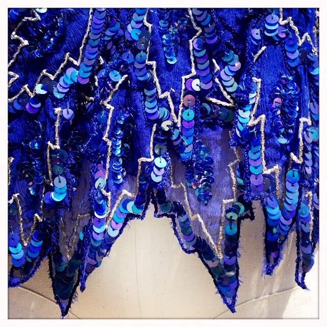 FLASHY Vintage 70s BLUE FLAME Beaded Disco Top Boho Studio 54 - Etsy
