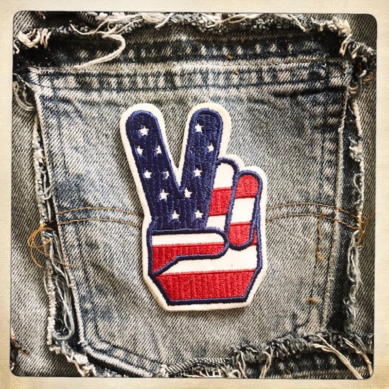 Peace Sign Embroidered Patch - Etsy