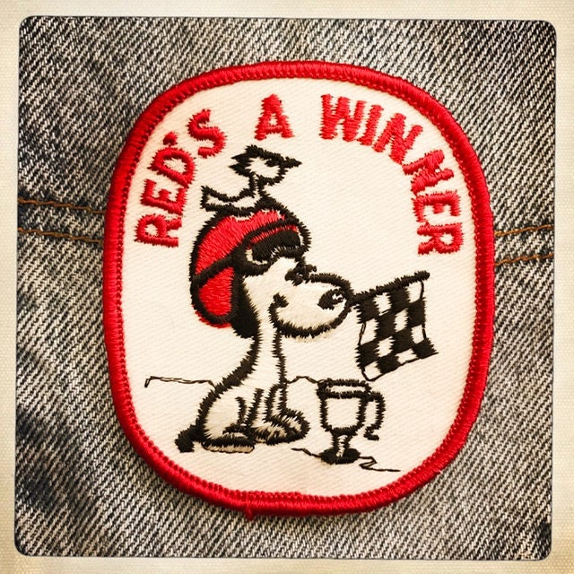 SNOOPY & WOODSTOCK Racing Flag Winner Competition Patches ~ PEANUTS ...