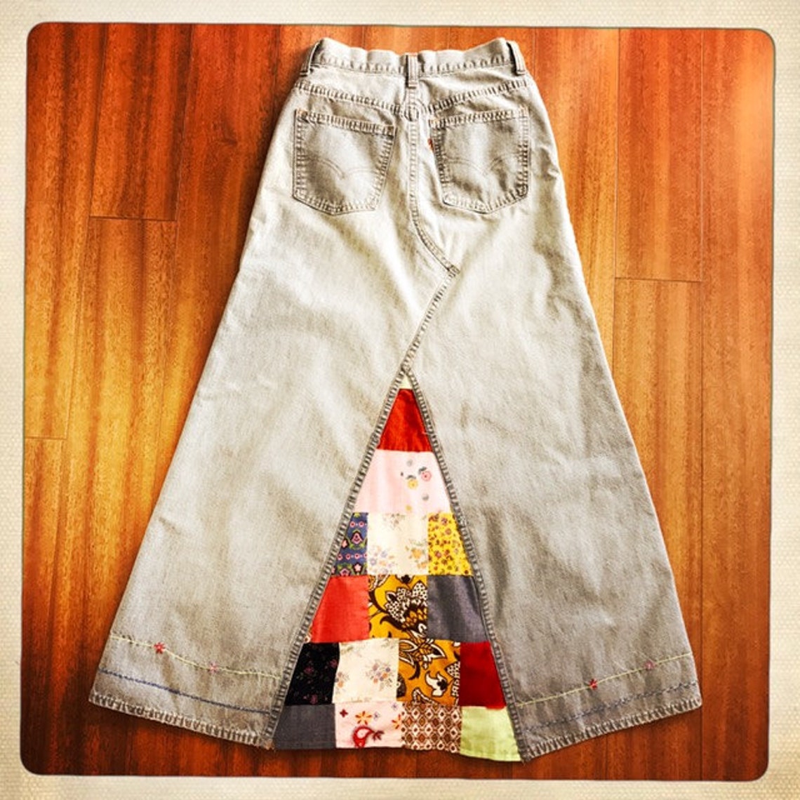 ROCKER Vintage 70s Handmade Patchwork Embroidered Faded | Etsy