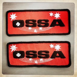 OSSA Motorcycles – Rectangle LOGO Patch Authentic Vintage 60s 70s Denim Hippy Hippie Boho Bike ...