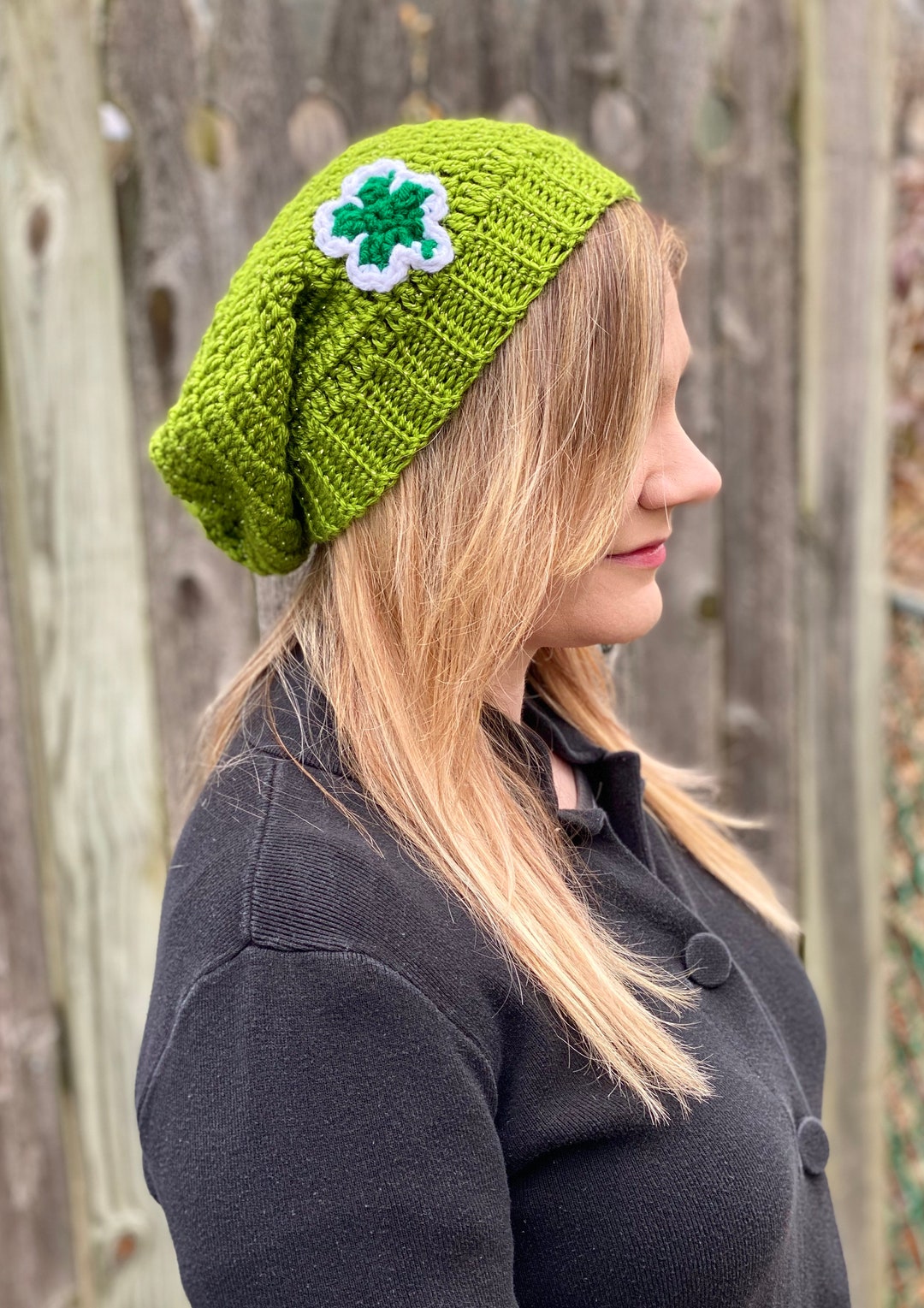 Shamrock Slouchy Hat Crochet Pattern - PATTERN ONLY - Women's / Teens ...