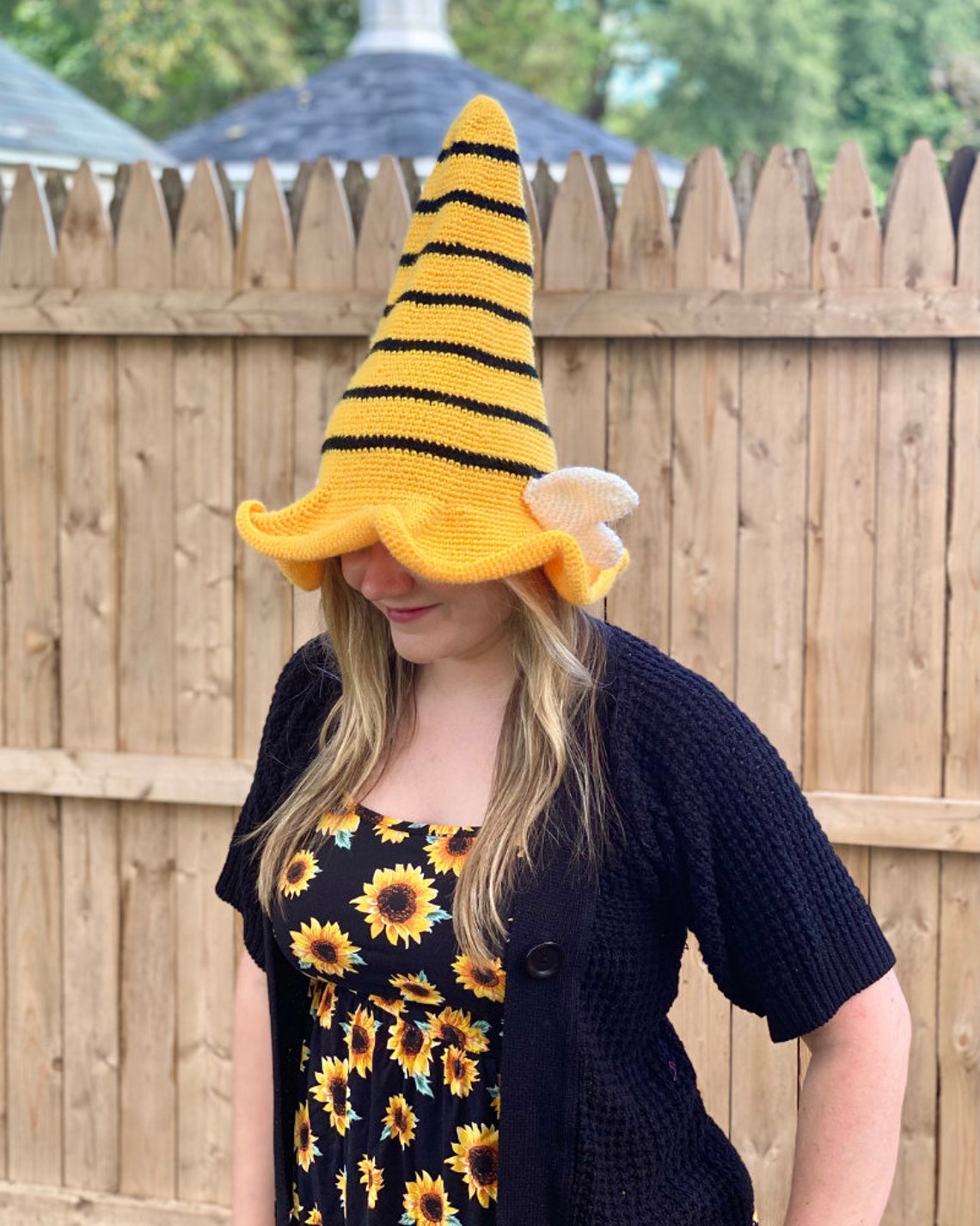 Bumble Bee Witch Hat Crochet Pattern - PATTERN ONLY - Halloween, Women ...