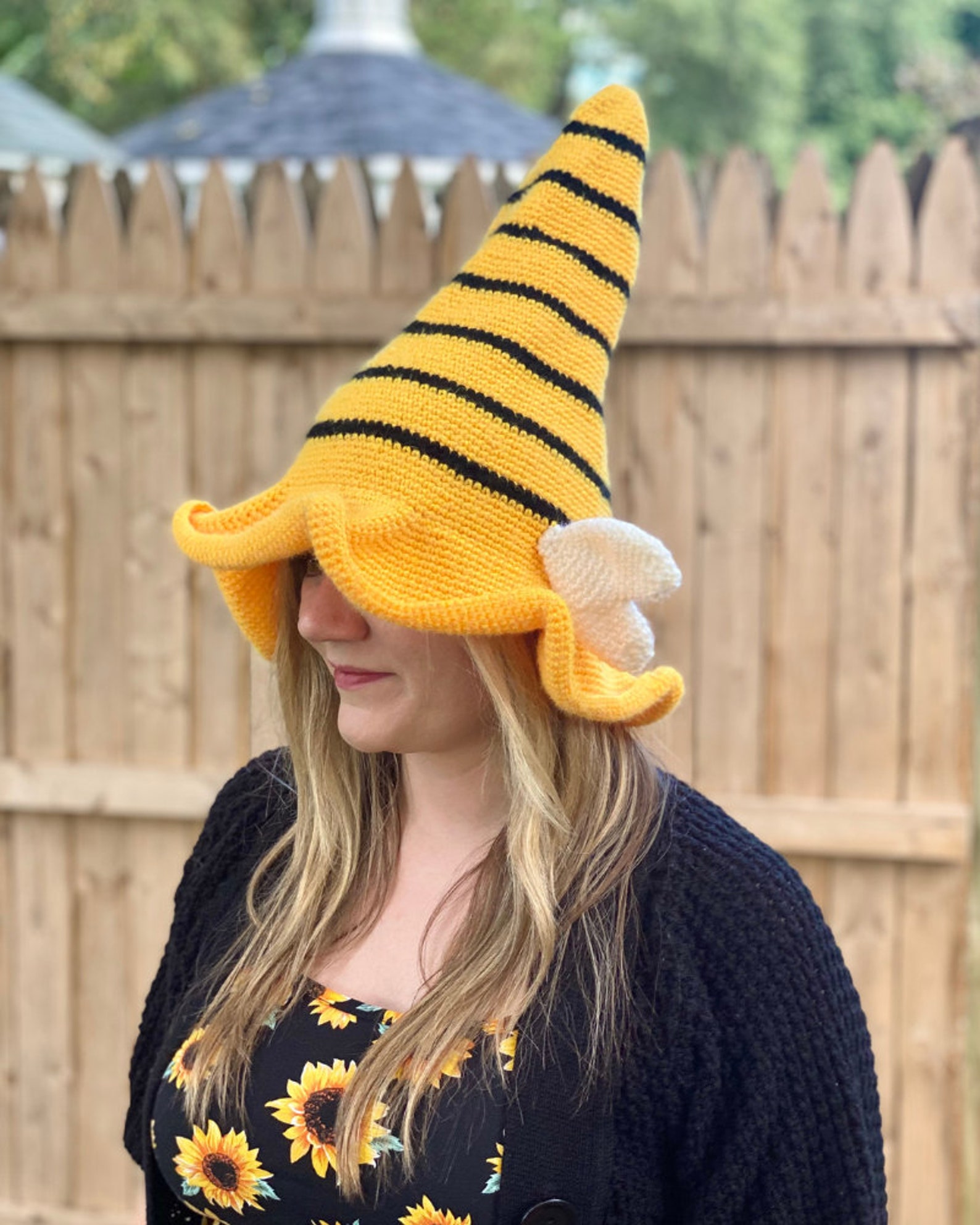 Bumble Bee Witch Hat Crochet Pattern - PATTERN ONLY - Halloween, Women ...