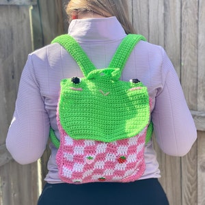 Strawberry & Mushroom Frog Backpacks - Crochet Pattern - PATTERN ONLY ...