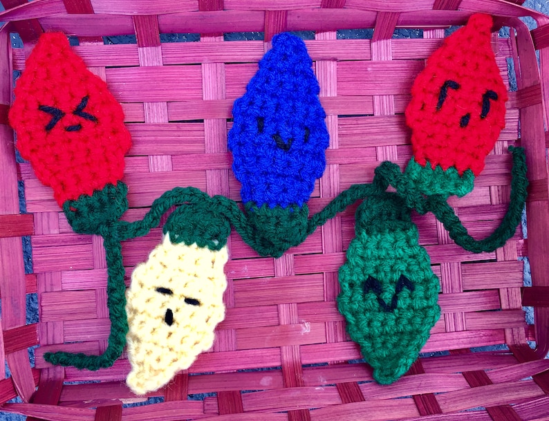 Christmas String Lights Applique Crochet Pattern PATTERN - Etsy