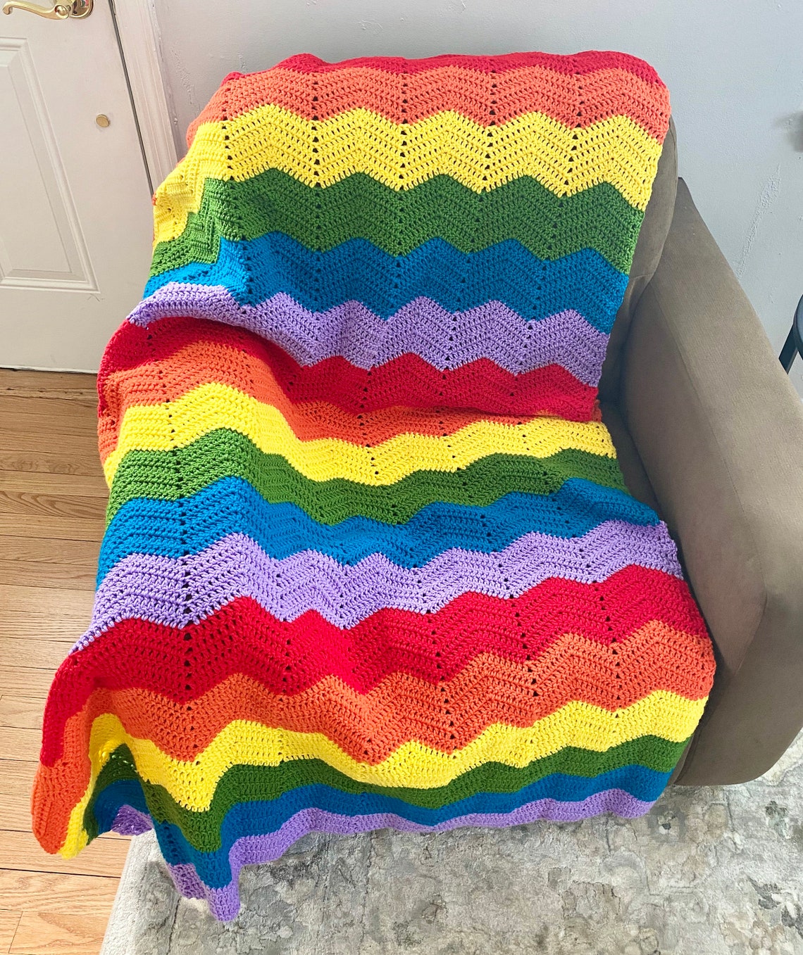 Chevron / Ripple Afghan Crochet Pattern - PATTERN ONLY - Instant ...