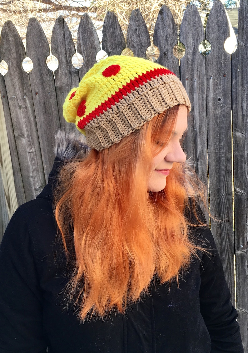 Pizza Slouchy Hat Crochet Pattern - PATTERN ONLY - Women's / Teens One ...