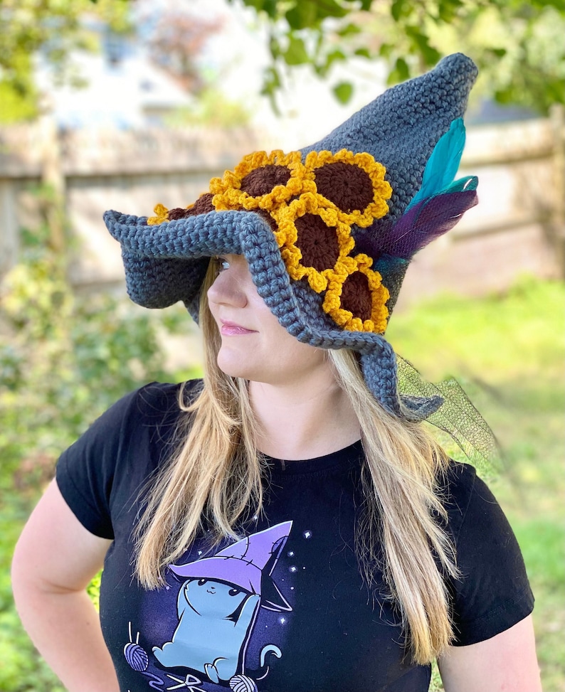 Sunflower Witch Hat Crochet Pattern PATTERN ONLY Halloween - Etsy