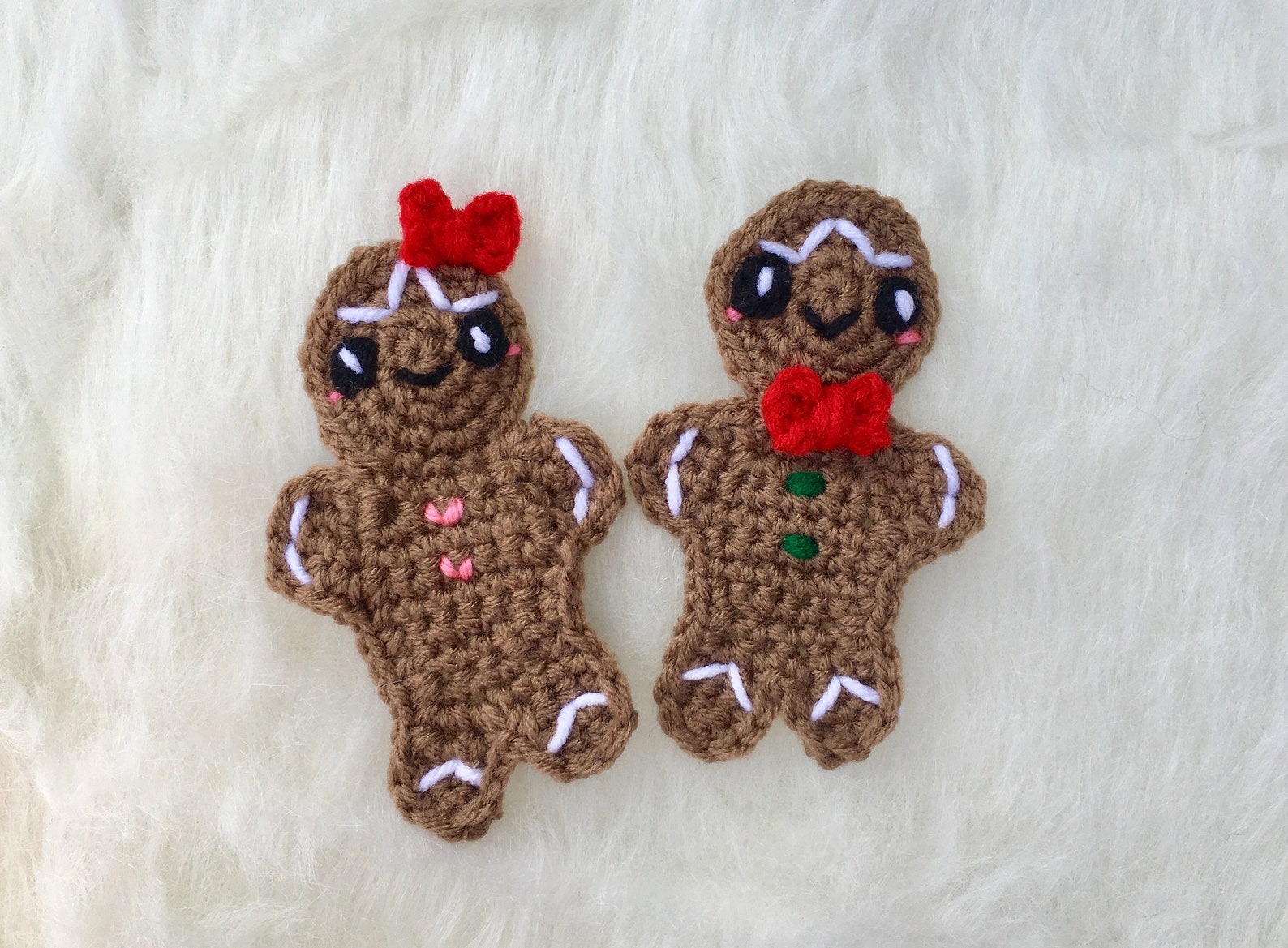 Gingerbread Boy & Girl Applique Crochet Pattern PATTERN ONLY - Etsy