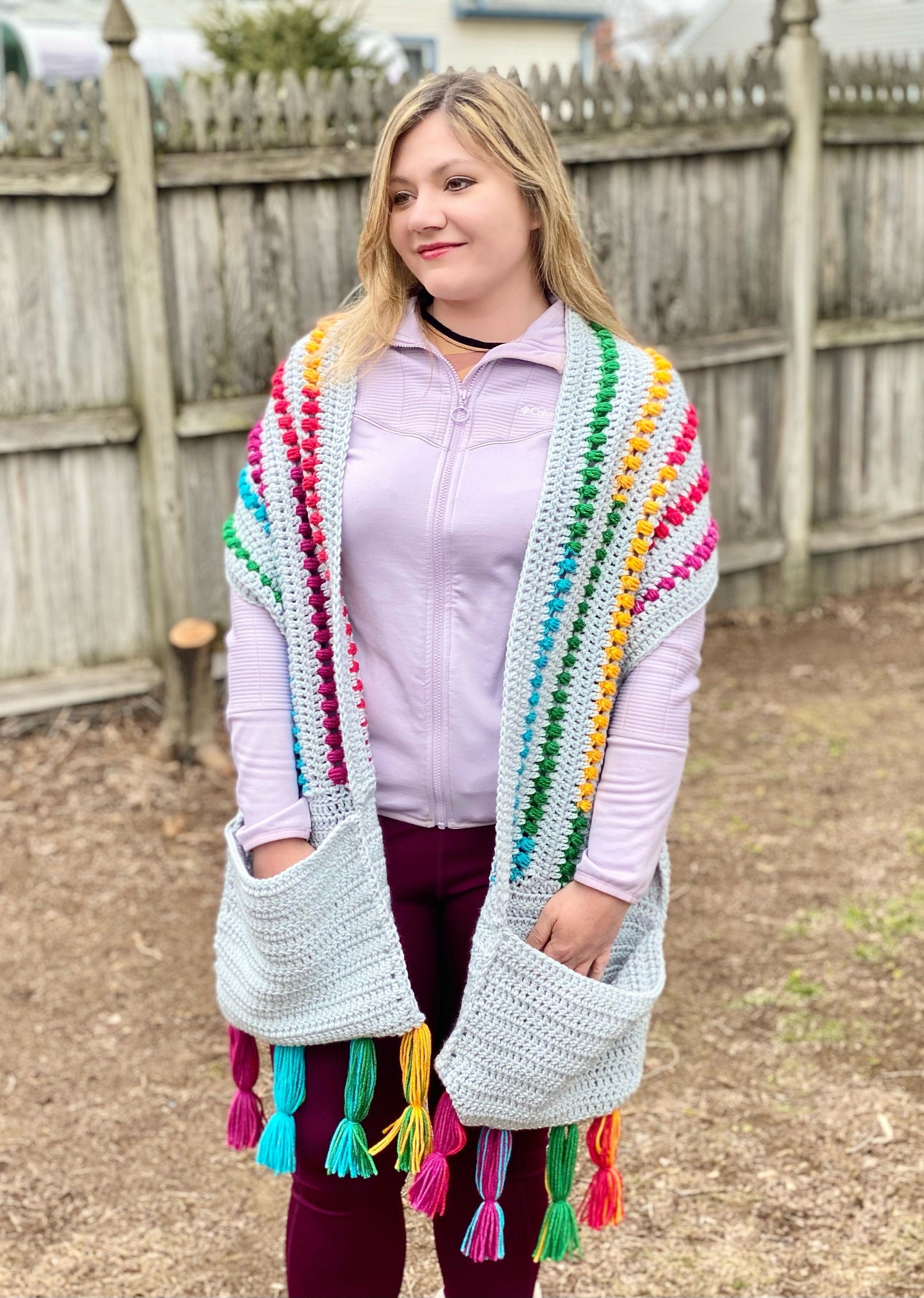 Rainbow After the Storm Pocket Shawl Crochet Pattern PATTERN - Etsy