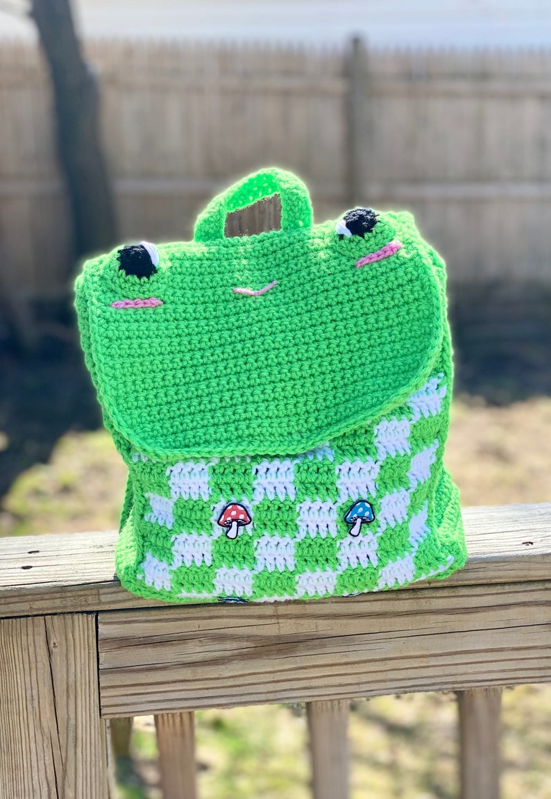 Strawberry & Mushroom Frog Backpacks - Crochet Pattern - PATTERN ONLY ...