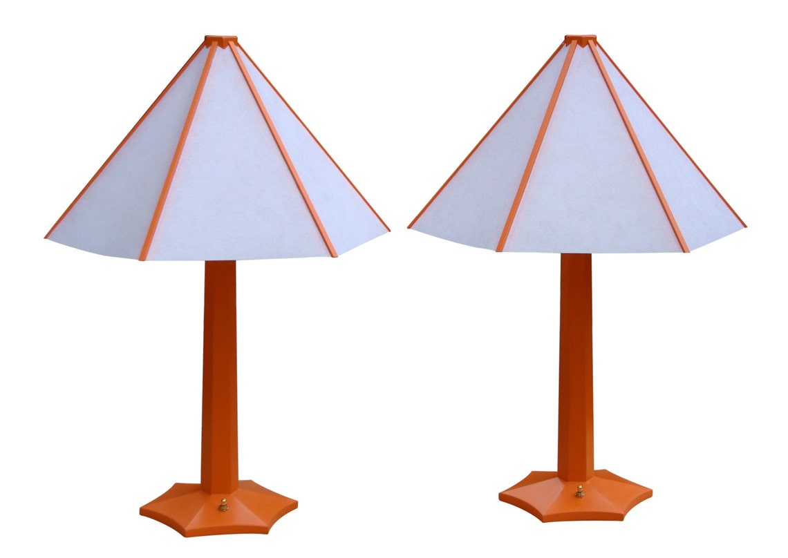 Parasol Lamp: Painted Lamp With Rice Paper Shade - Etsy