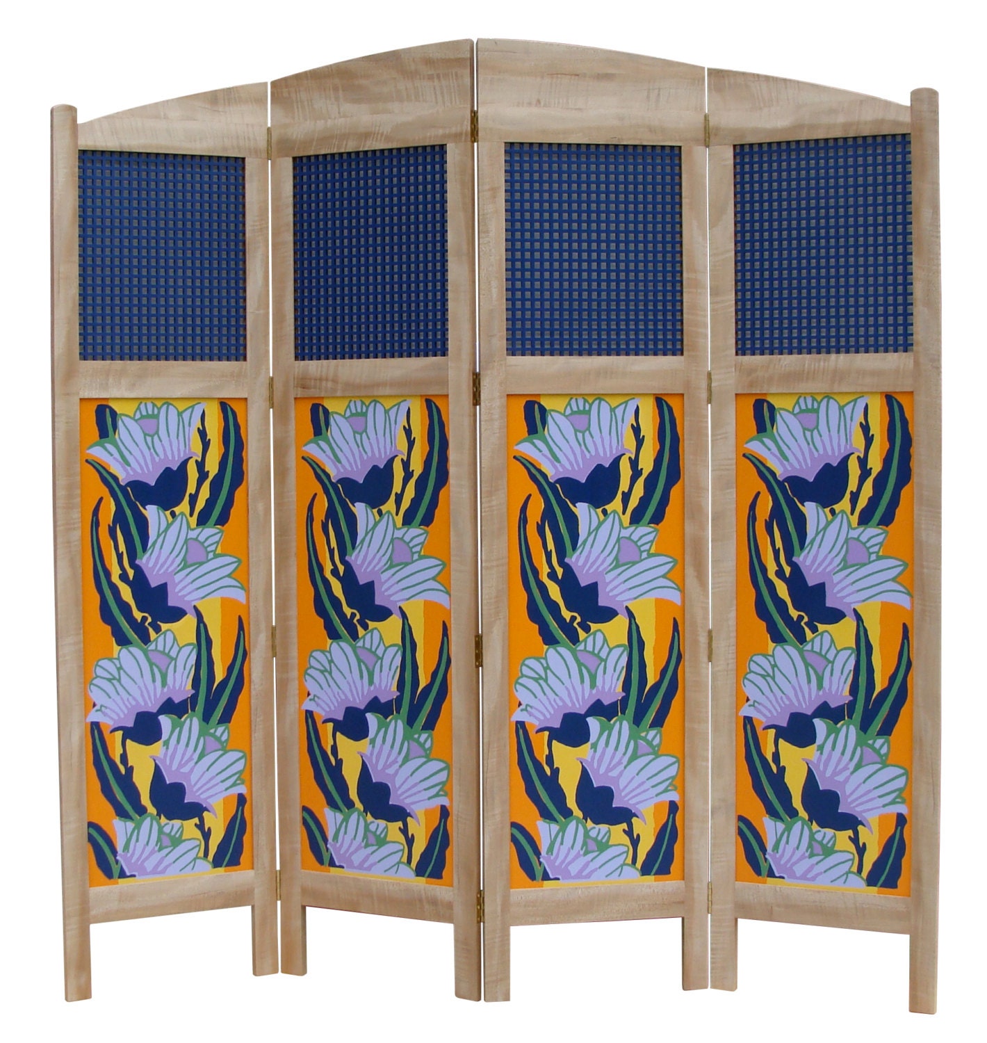 Bridge the Divide: Curly Maple Room Divider With Painted Panels - Etsy