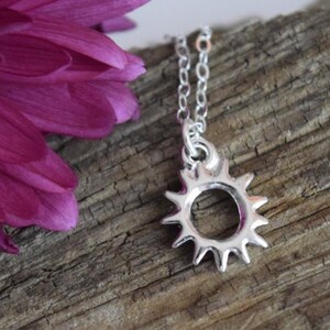 Sun Charm Necklace Sun Necklace Sterling Silver Chain | Etsy