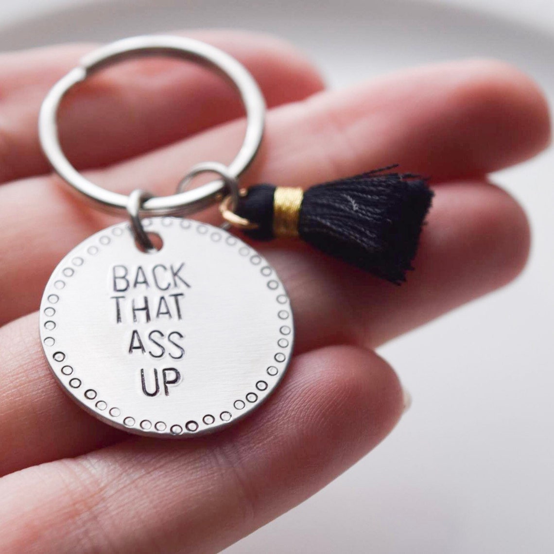Lyrics Keychain Tassel Keychain Back That Ass up Boho - Etsy