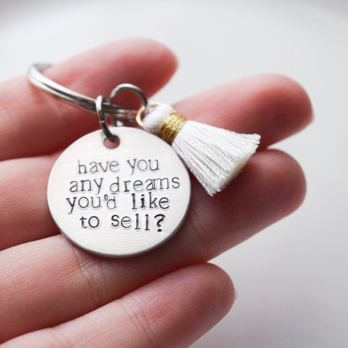 Lyrics Keychain Tassel Keychain Have You Any Dreams Youd - Etsy