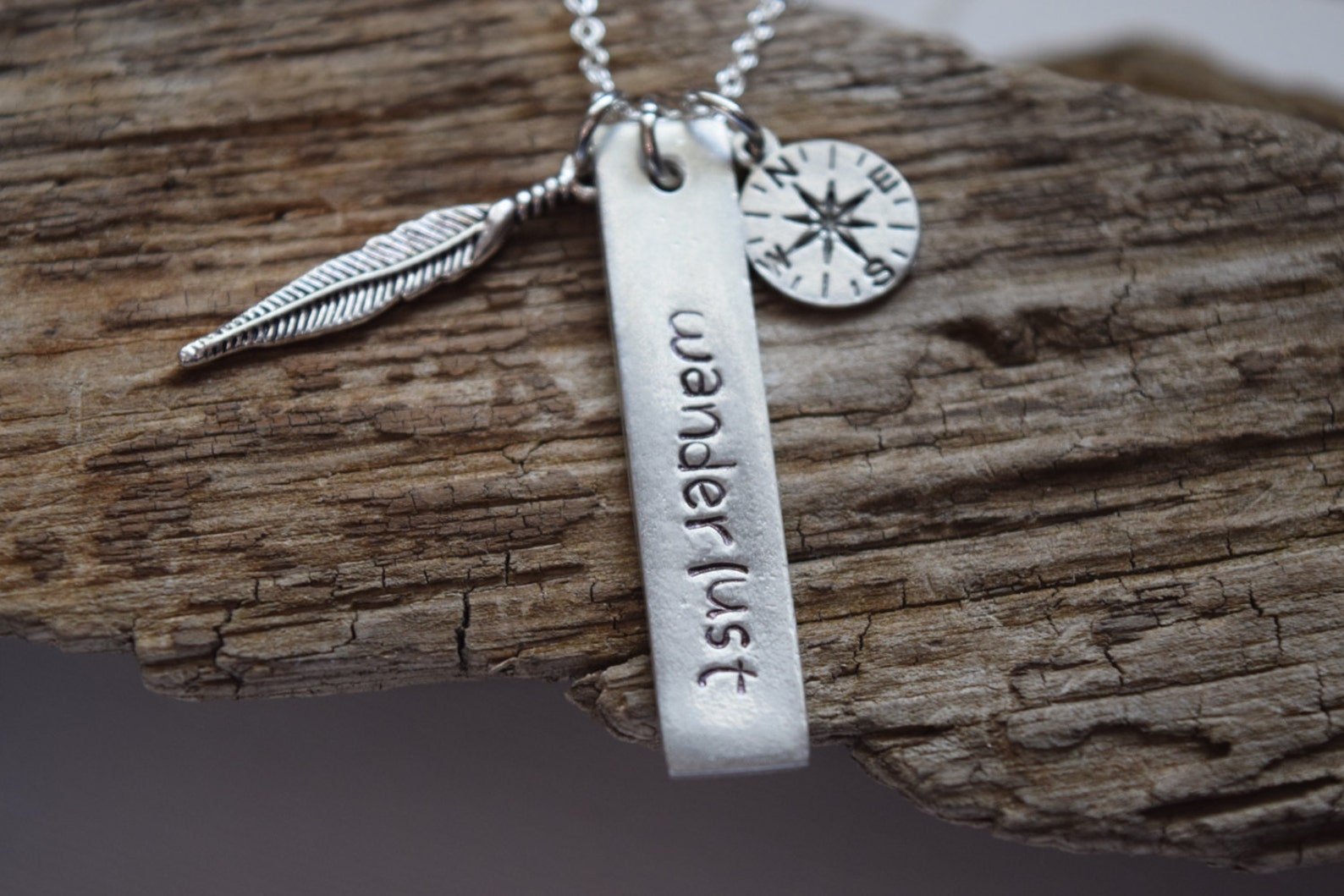 Wanderlust Necklace Compass Necklace Travel | Etsy