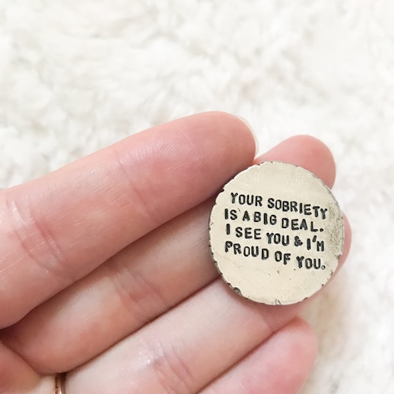 Sobriety Chip Sobriety Gift Sobriety Token Hand Stamped - Etsy