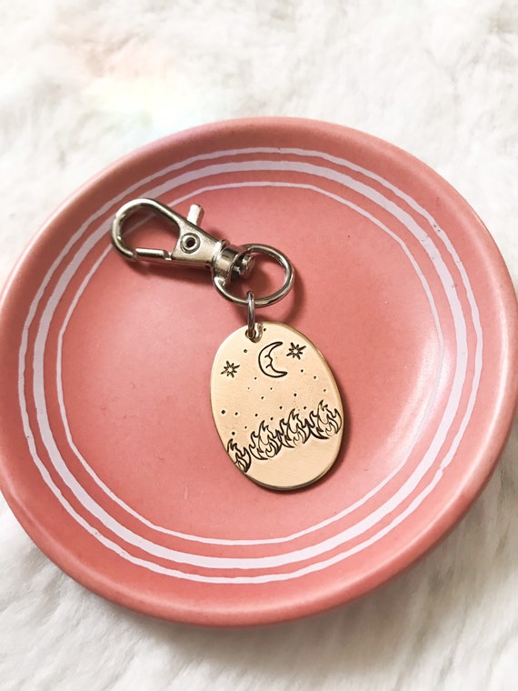 Night sky bonfire keychain personalized keychain custom | Etsy