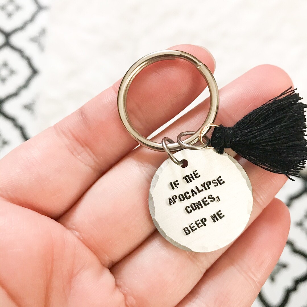 If the Apocalypse Comes Beep Me Buffy Quote Keychain | Tassel Key Ring ...