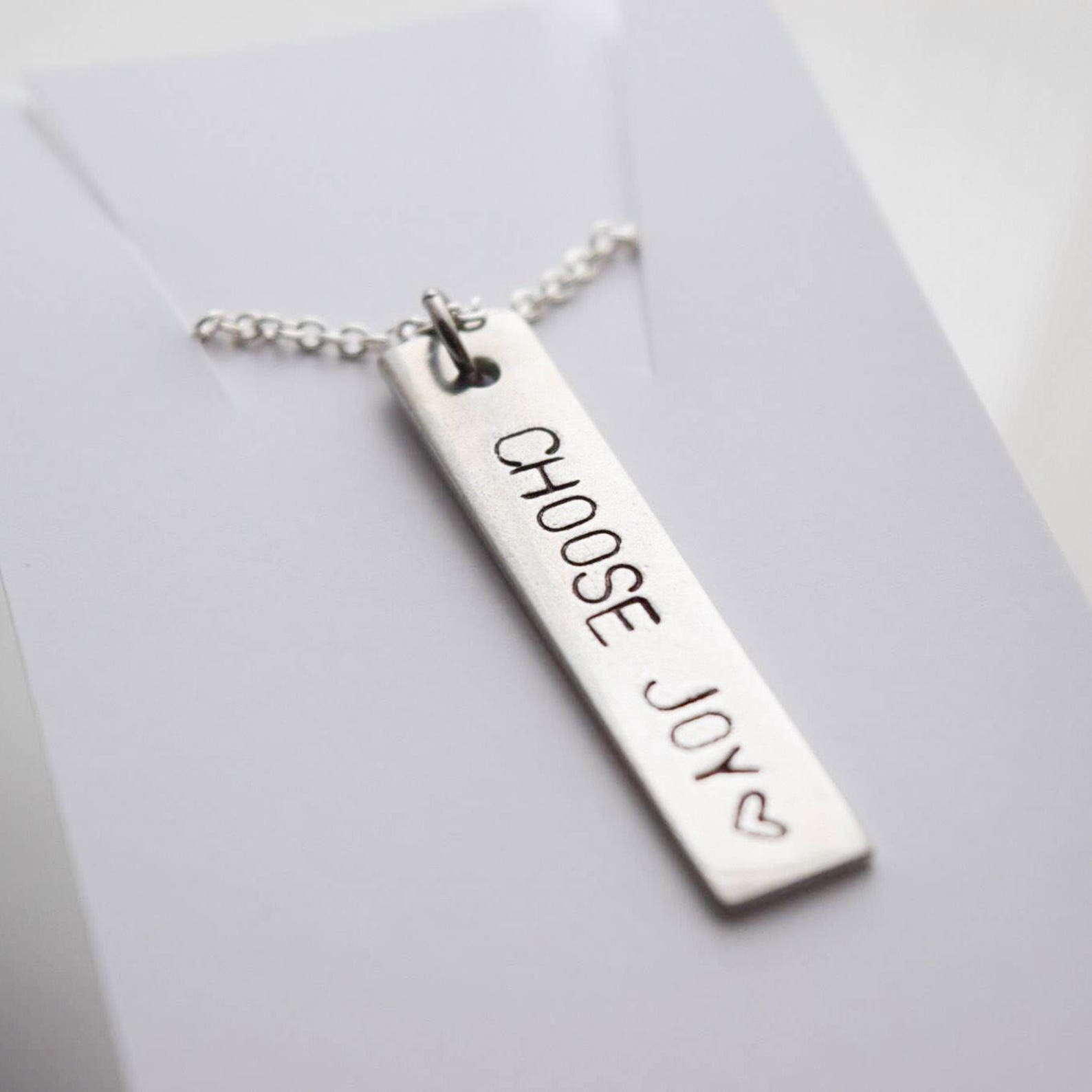 Personalized Pendant Necklace | Choose Joy Necklace | Personalized ...