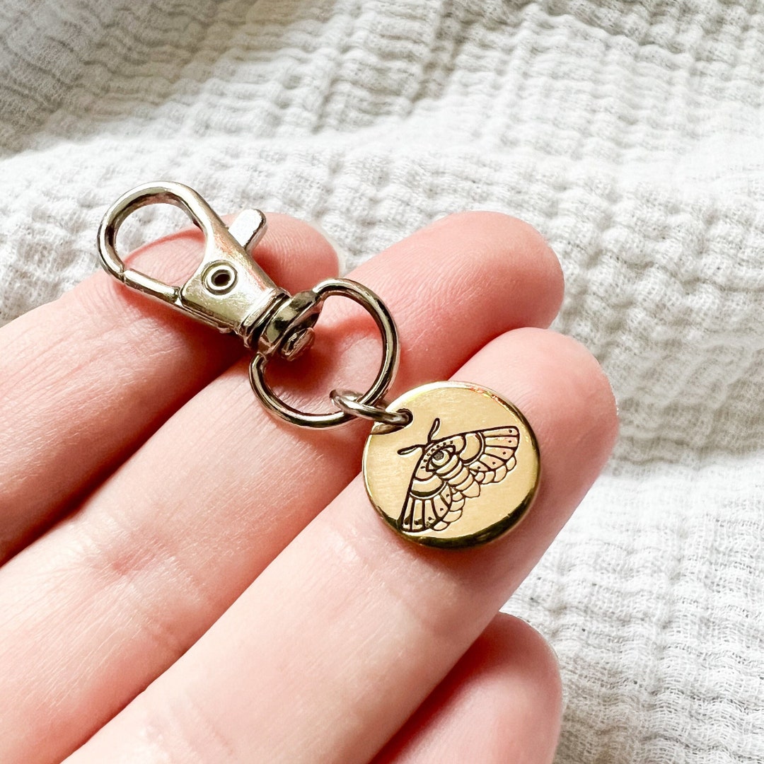 Moth Dainty Keychain Personalized Keychain Custom Key Ring Backpack ...