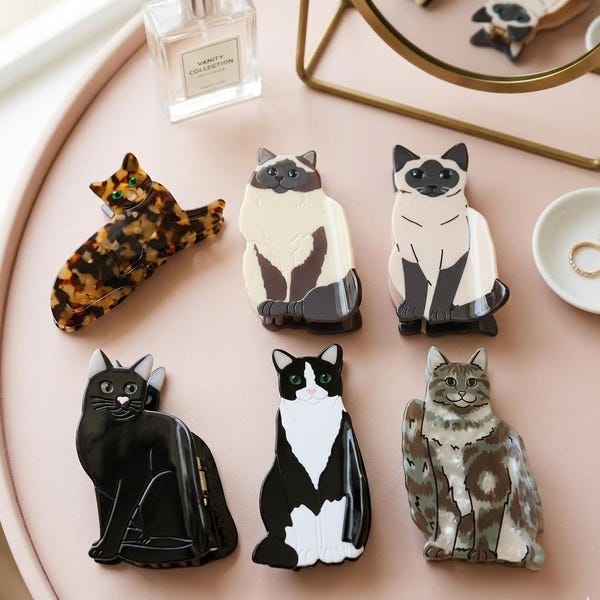 Claw Clip Black Cat - Etsy