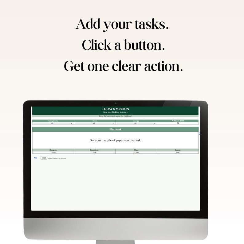 ADHD Planner Google Sheets | Random Task Picker | Productivity Planner ...