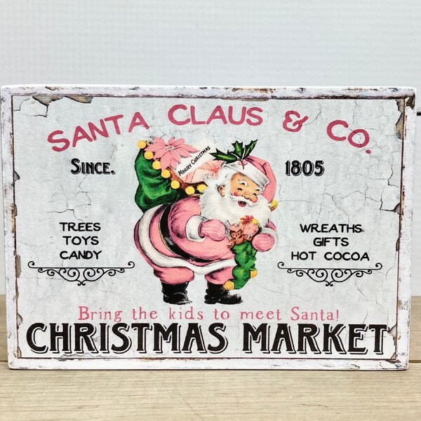 Wood Block Santa - Etsy