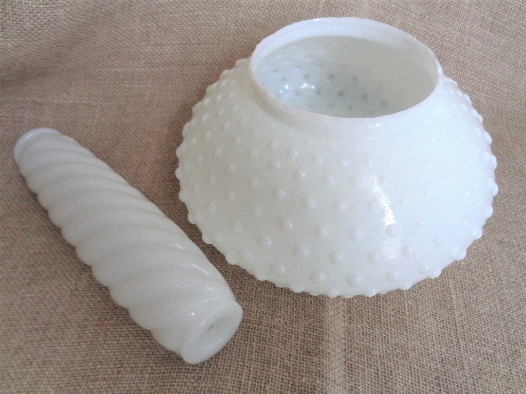 Milk Glass Lamp Parts Vintage Set of Two Set B - Etsy
